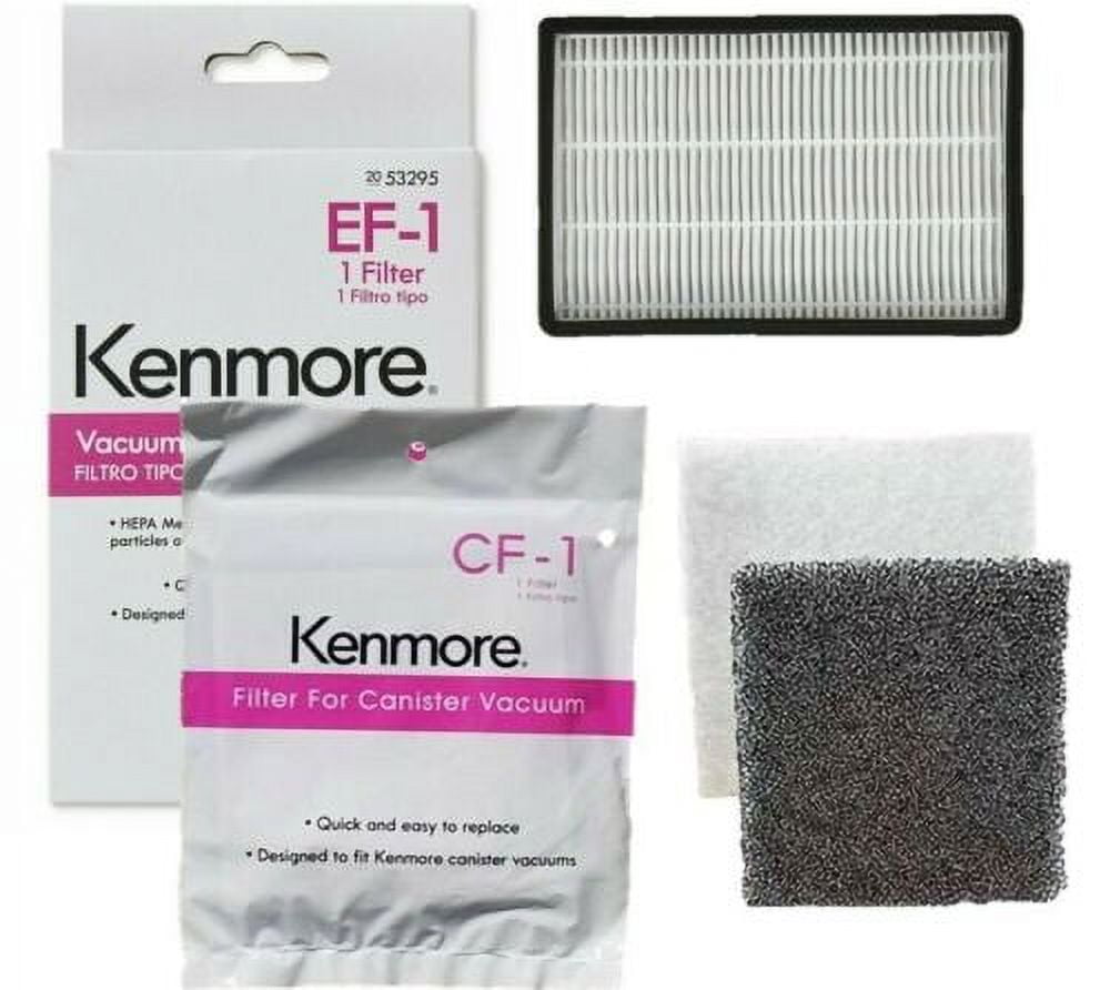 Kenmore Genuine Canister Vacuum Cleaner HEPA Parts: EF1 Exhaust & CF1 ...