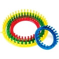 Genuine Knifty Knitter Round Loom Set with 4 Looms, Hook & Bag ...