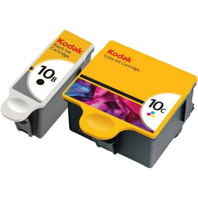 Genuine Kodak 10 Ink Cartridges 2-Pack 10B Black 10C Color Combo ...