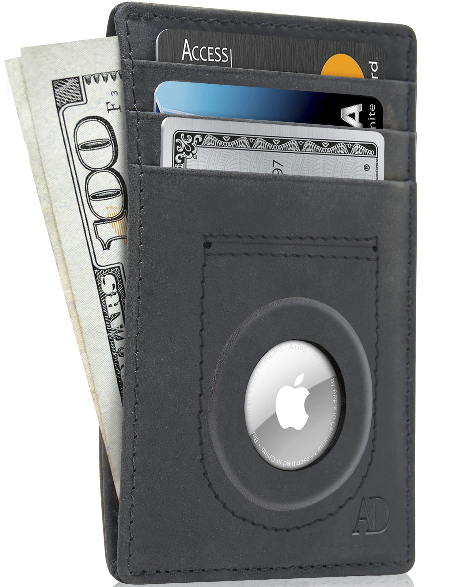 Genuine Leather Air Tag Holder - Slim Minimalist Wallets for Men ...