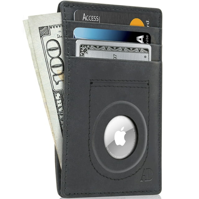 Genuine Leather Air Tag Holder - Slim Minimalist Wallets for Men ...