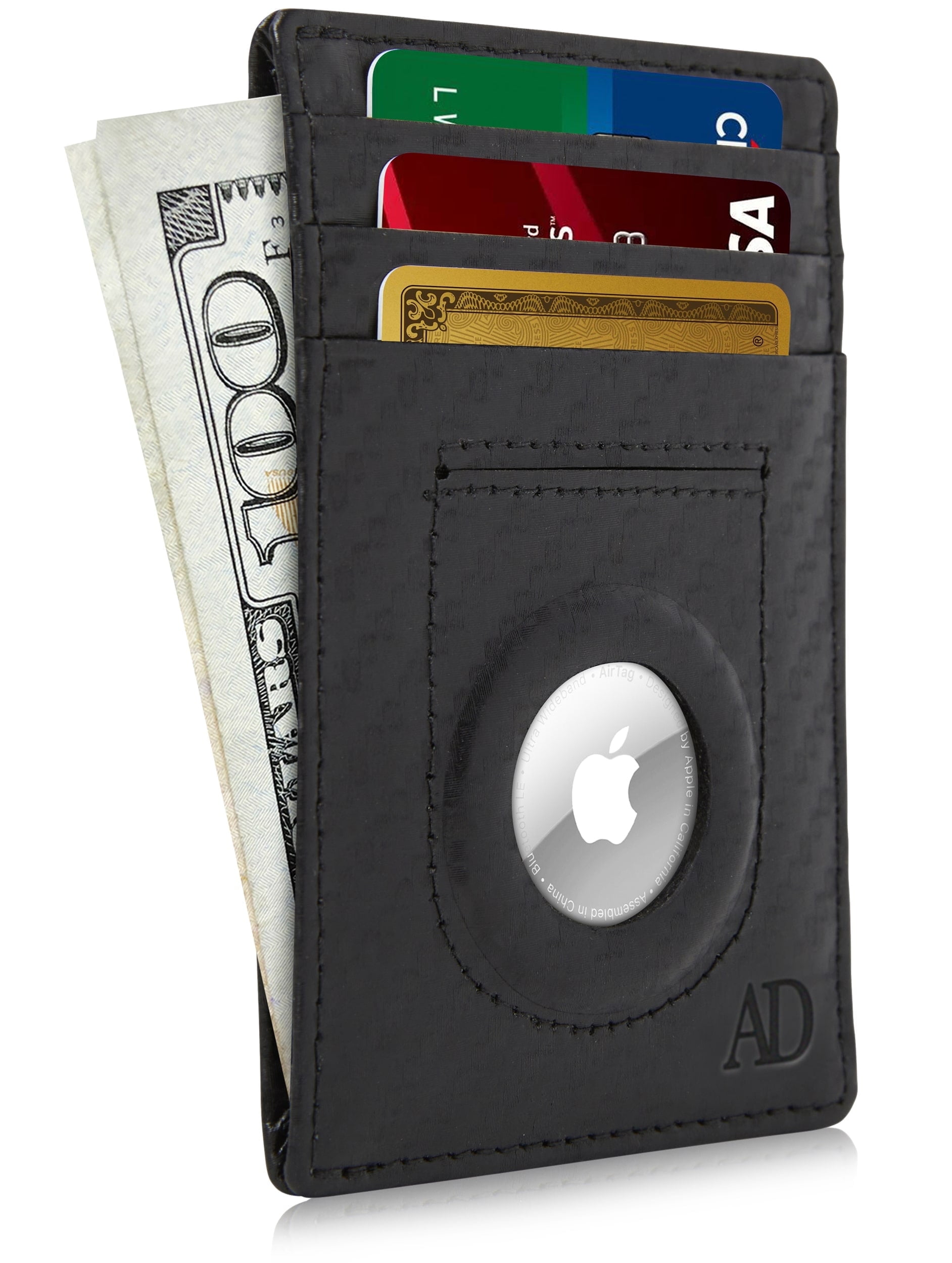 Genuine Leather Air Tag Holder - Slim RFID Blocking Wallet for Men ...