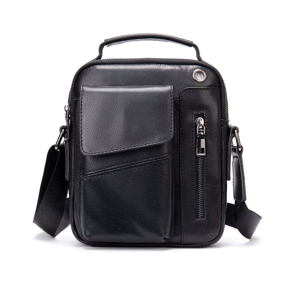 Genuine Leather Bag for Men Zipper Men's Shoulder Bags Man Leather ...
