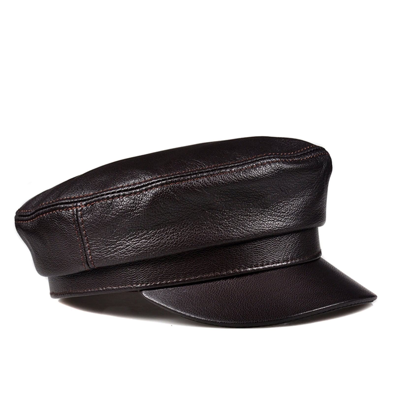 Genuine Leather Baseball Cap Hat Beret Boy Male Pil-ot Caps Hats Berets ...