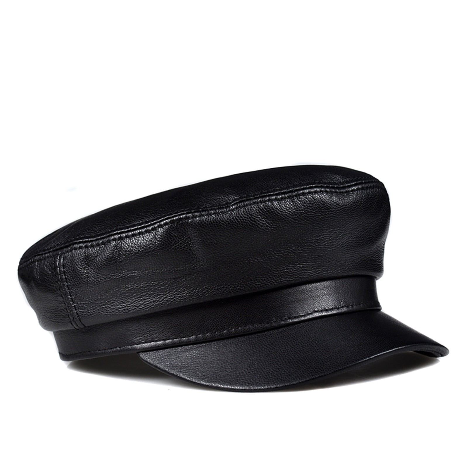 Genuine Leather Baseball Cap Hat Beret Boy Male Pil-ot Caps Hats Berets ...