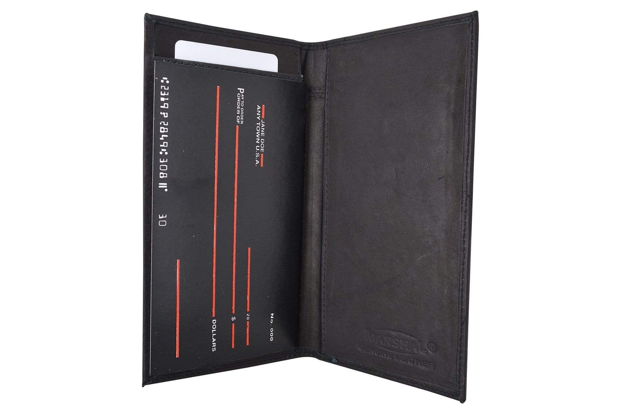 Genuine Leather Bifold Checkbook Cover Wallet with Outside Window 256 ...