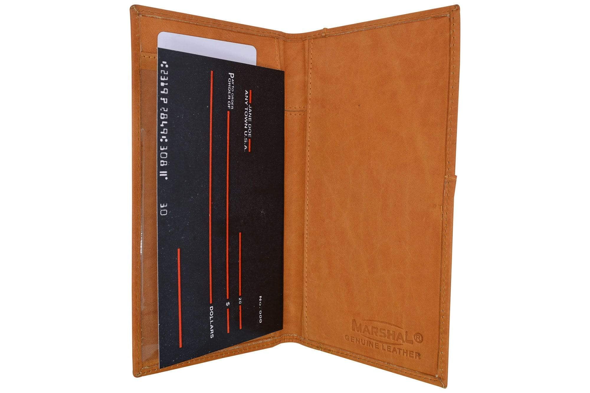 Genuine Leather Bifold Checkbook Cover Wallet with Outside Window 256 ...