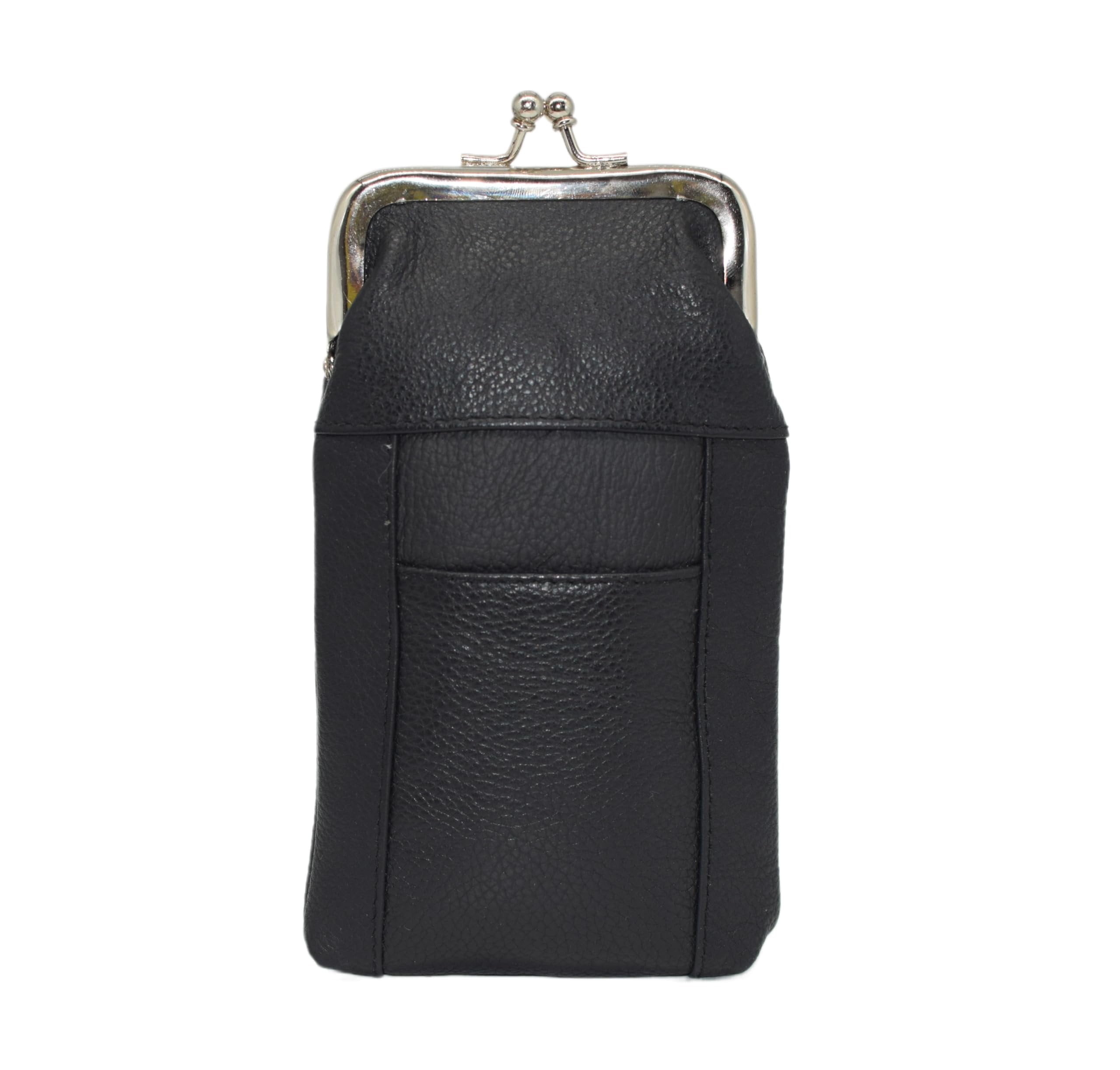 Genuine Leather Black Cigarette Case Holder Slim Pack Regular or 100's ...