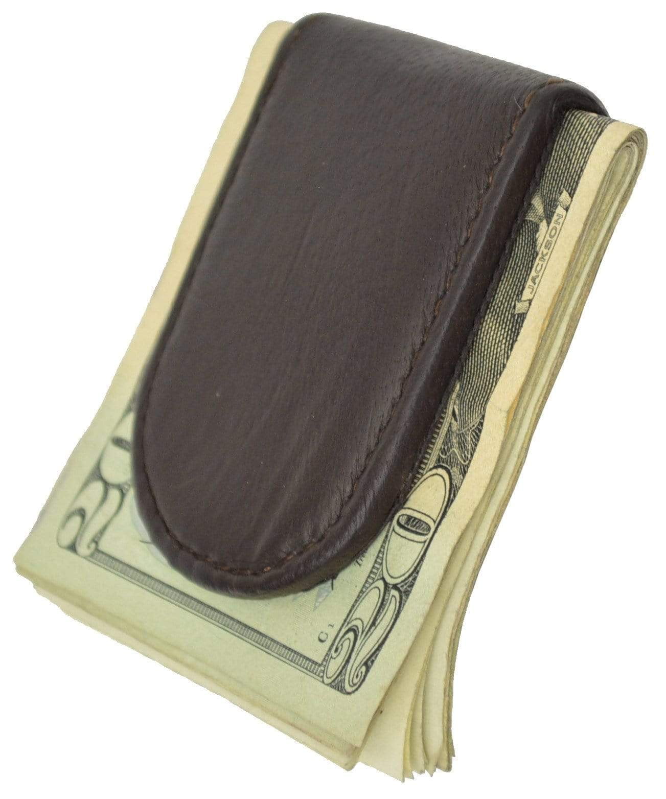 Genuine Leather Black Strong Magnetic Money Clip 812 CF (C) - Walmart.com