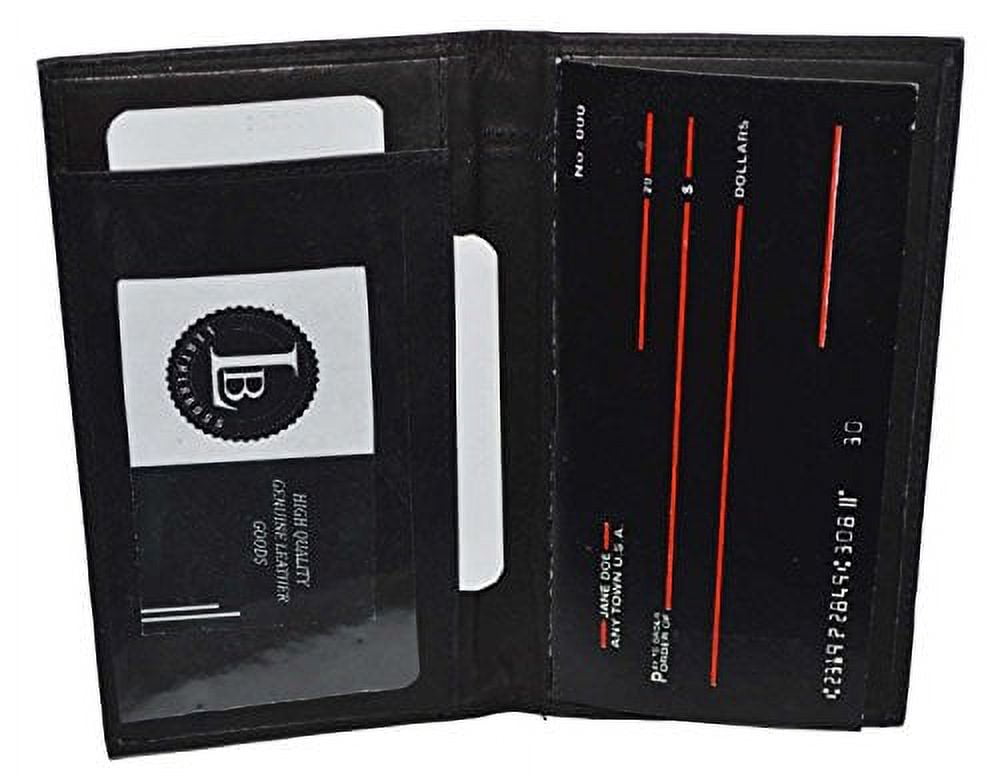Genuine Leather Black Unisex Plain Checkbook Cover by Leatherboss ...