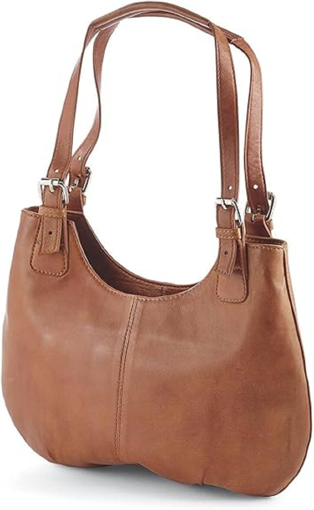 Genuine Leather Buckle Handbag, Magnetic Snap Closure, Multiple Pockets ...