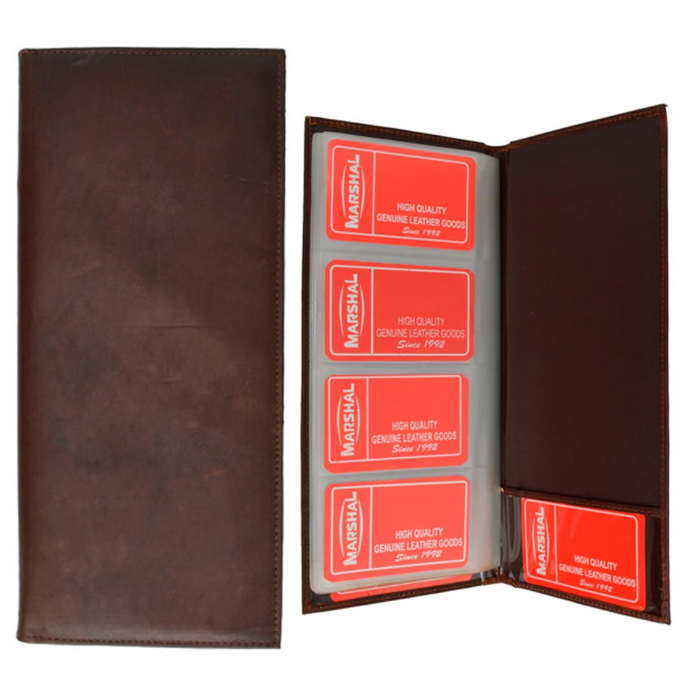 Genuine Leather Business Card Holder Book Organizer 160 Brown Office ...