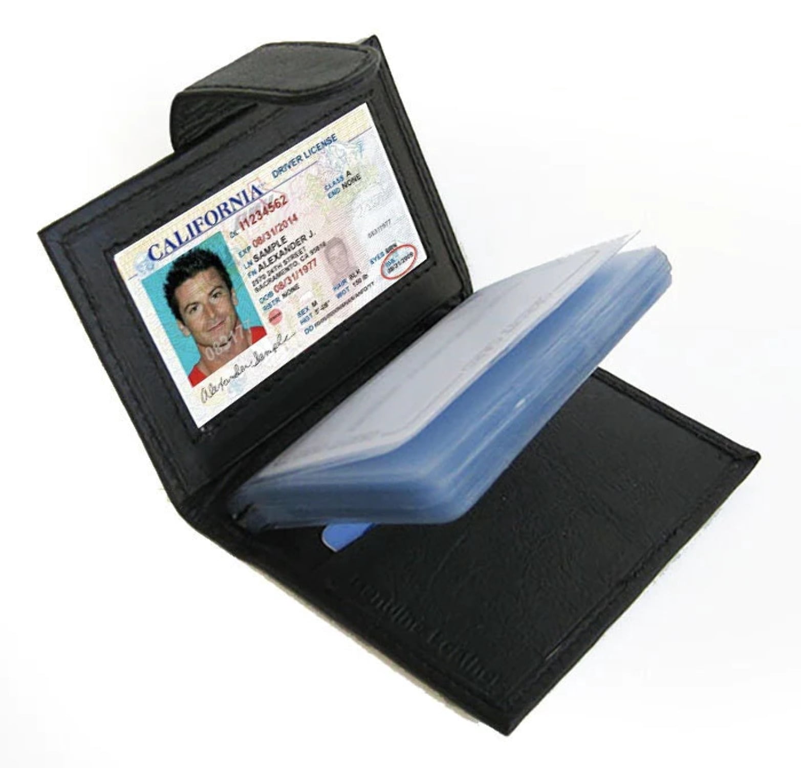 Genuine Leather by Genuine Leather Business Card Holder, Wallet, Clear ...