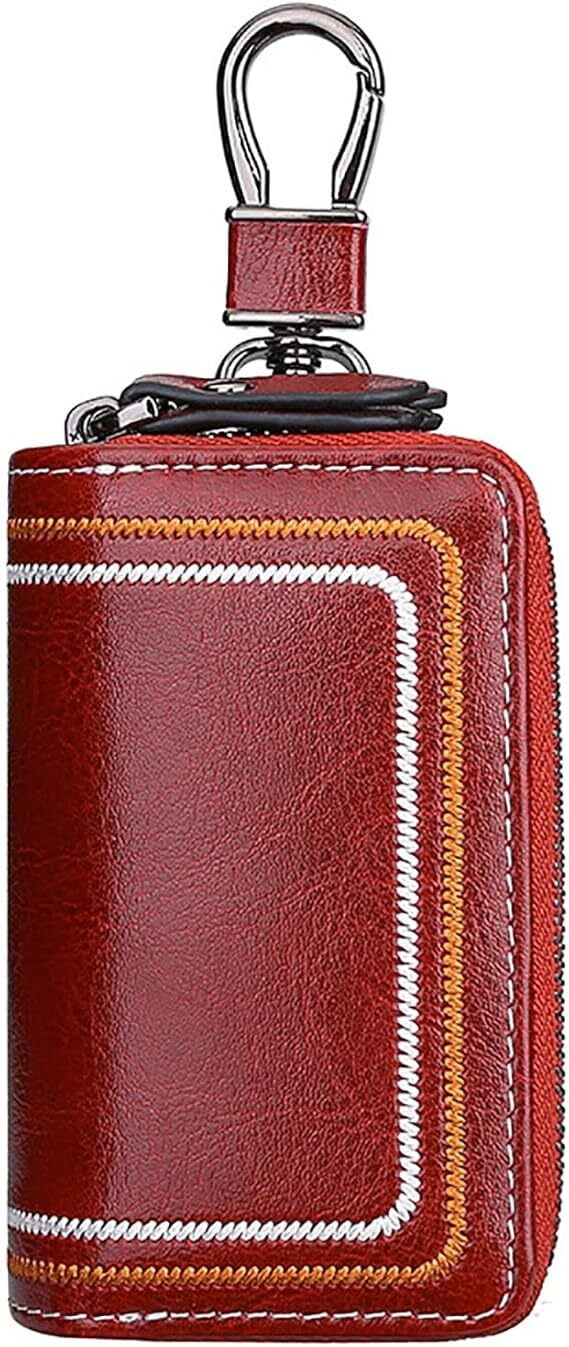 Genuine Leather Car Key Fob Case Holder for Men and Women, Double ...