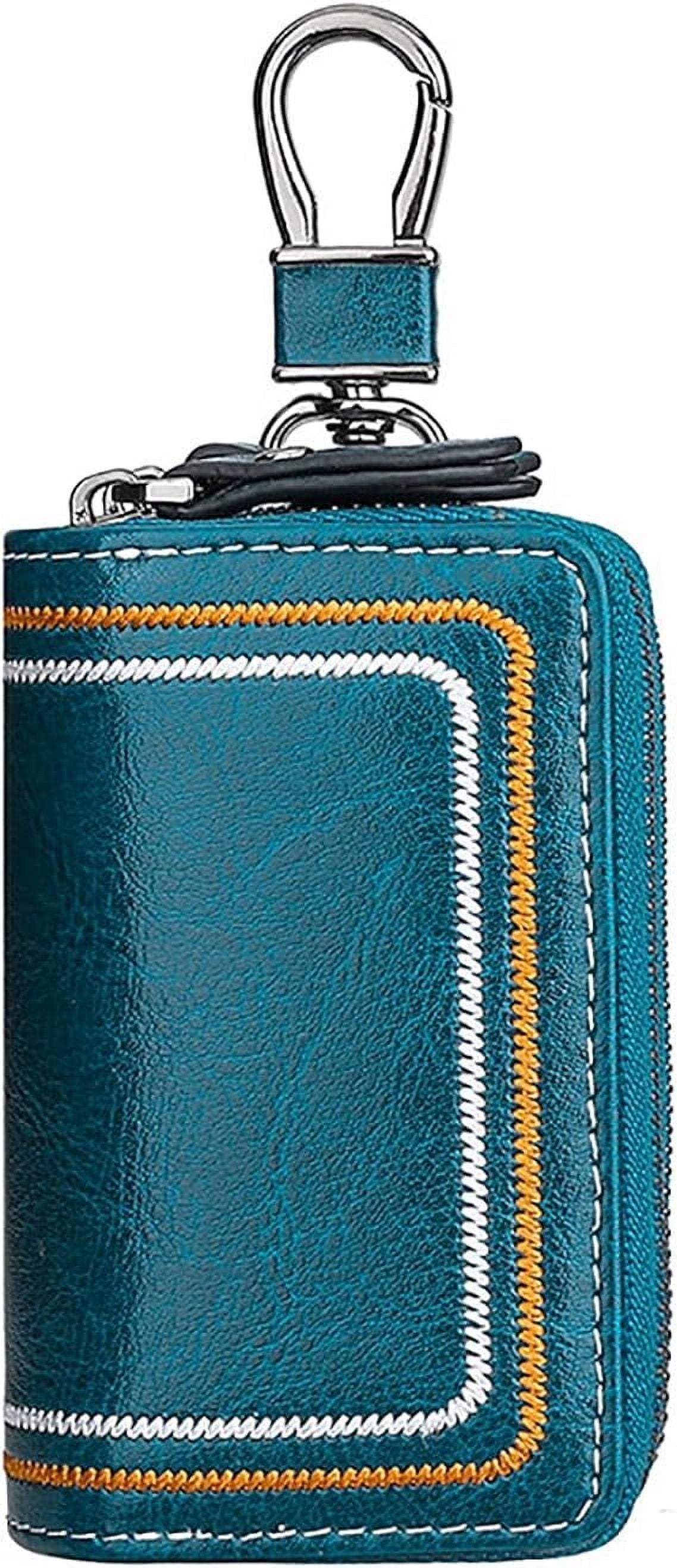 Genuine Leather Car Key Fob Case Holder for Men and Women, Double ...