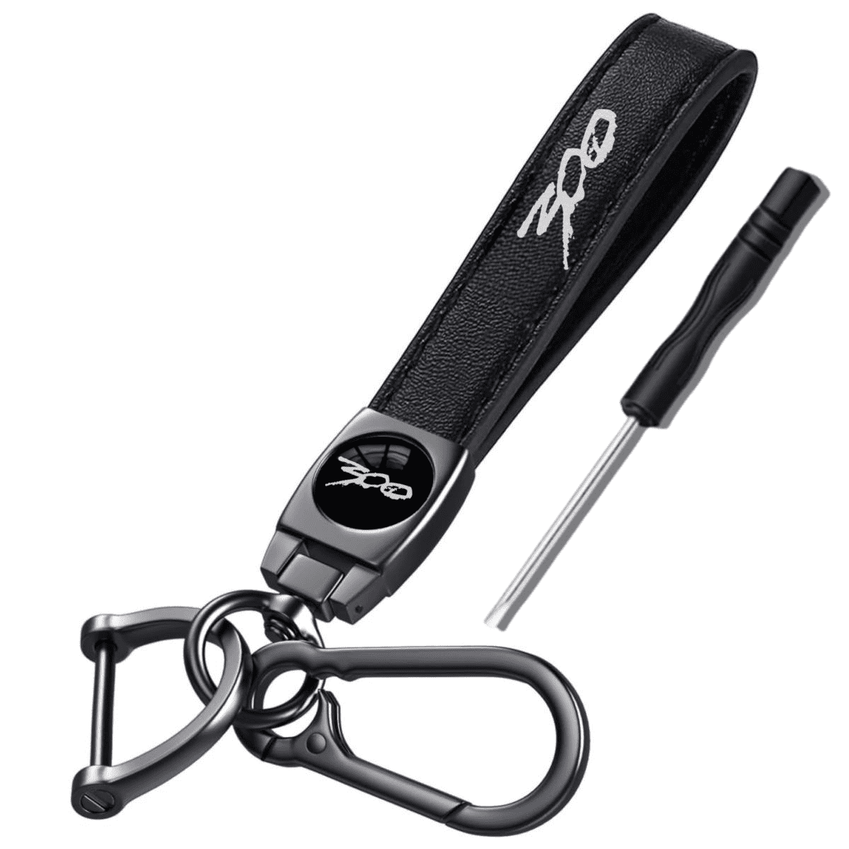 Genuine Leather Car Keychain 300 Emblem Leather Key Chain compatible ...