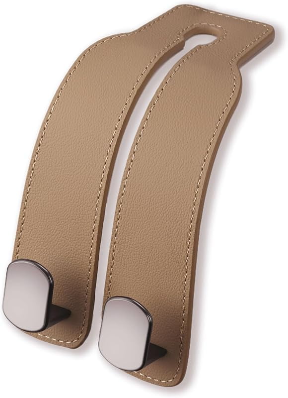 Genuine Leather Car Seat Hooks for Headrest - Flexible Car Seat Back ...