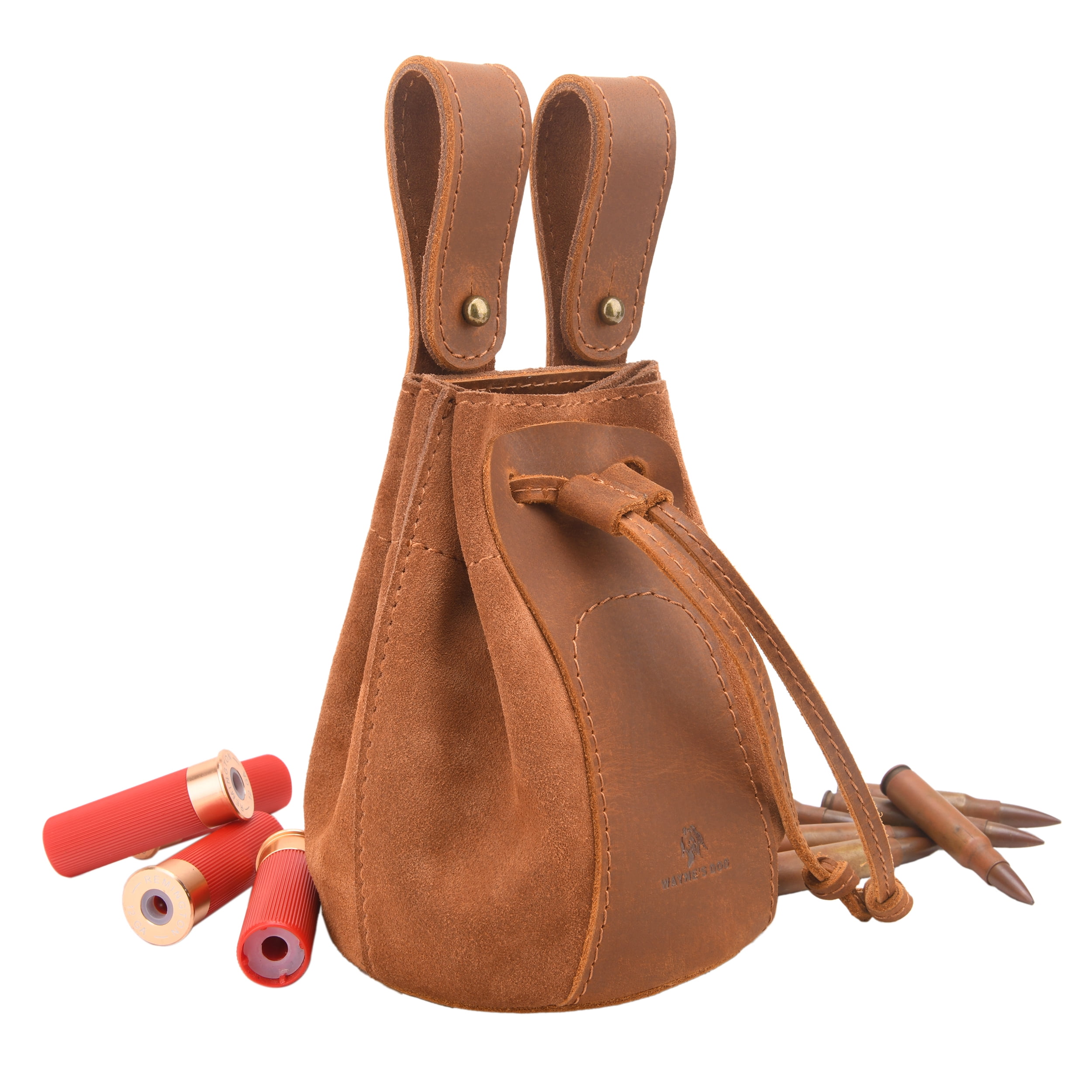 Genuine Leather Cartridge Bag Shotshell Pouch Bag Shotgun Ammo Shell ...