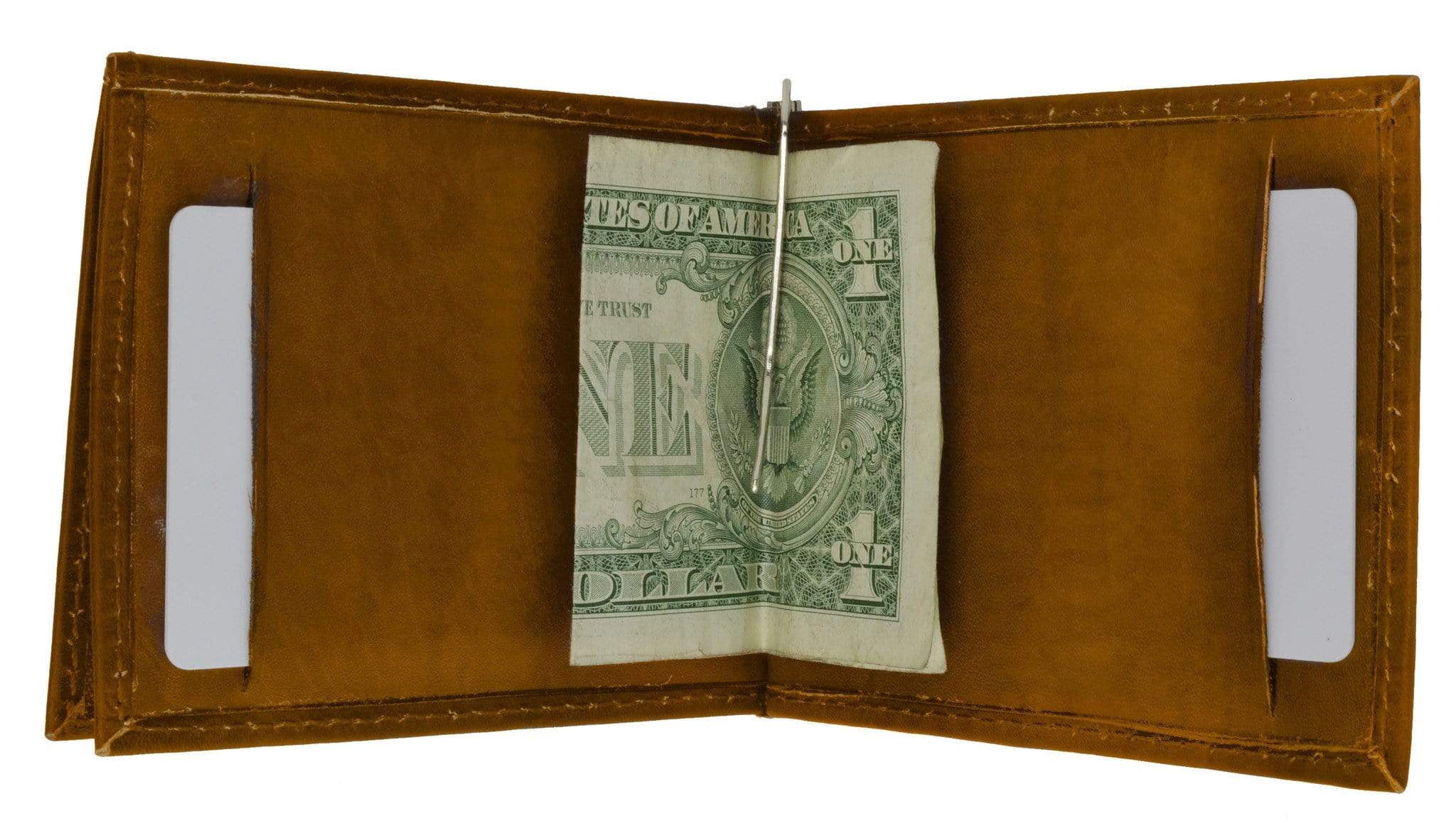 Genuine Leather Center Flap Money Clip with ID and Credit Card 93 CF (C ...