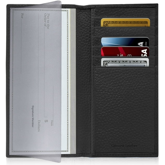 Genuine Leather Checkbook Cover For Men And Women - Checkbook Holder ...