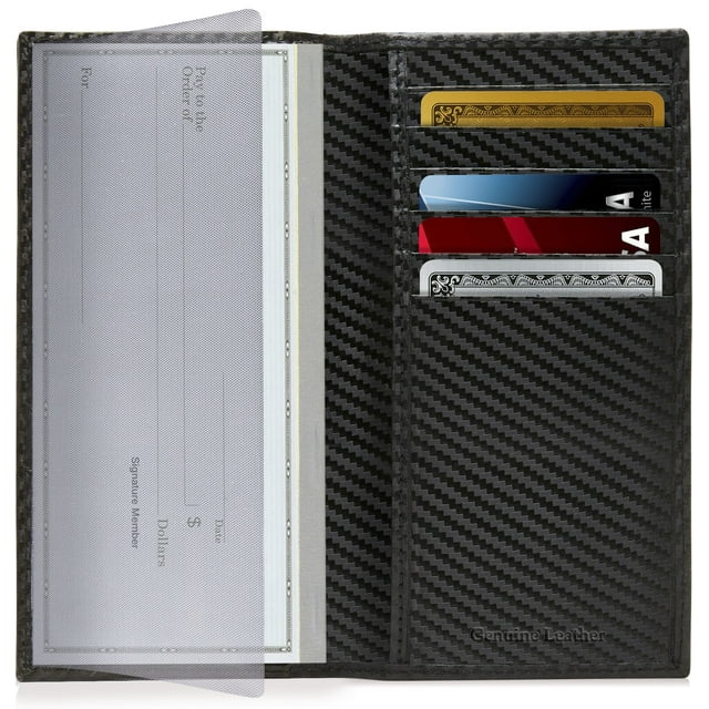 Genuine Leather Checkbook Cover For Men And Women - Checkbook Holder ...
