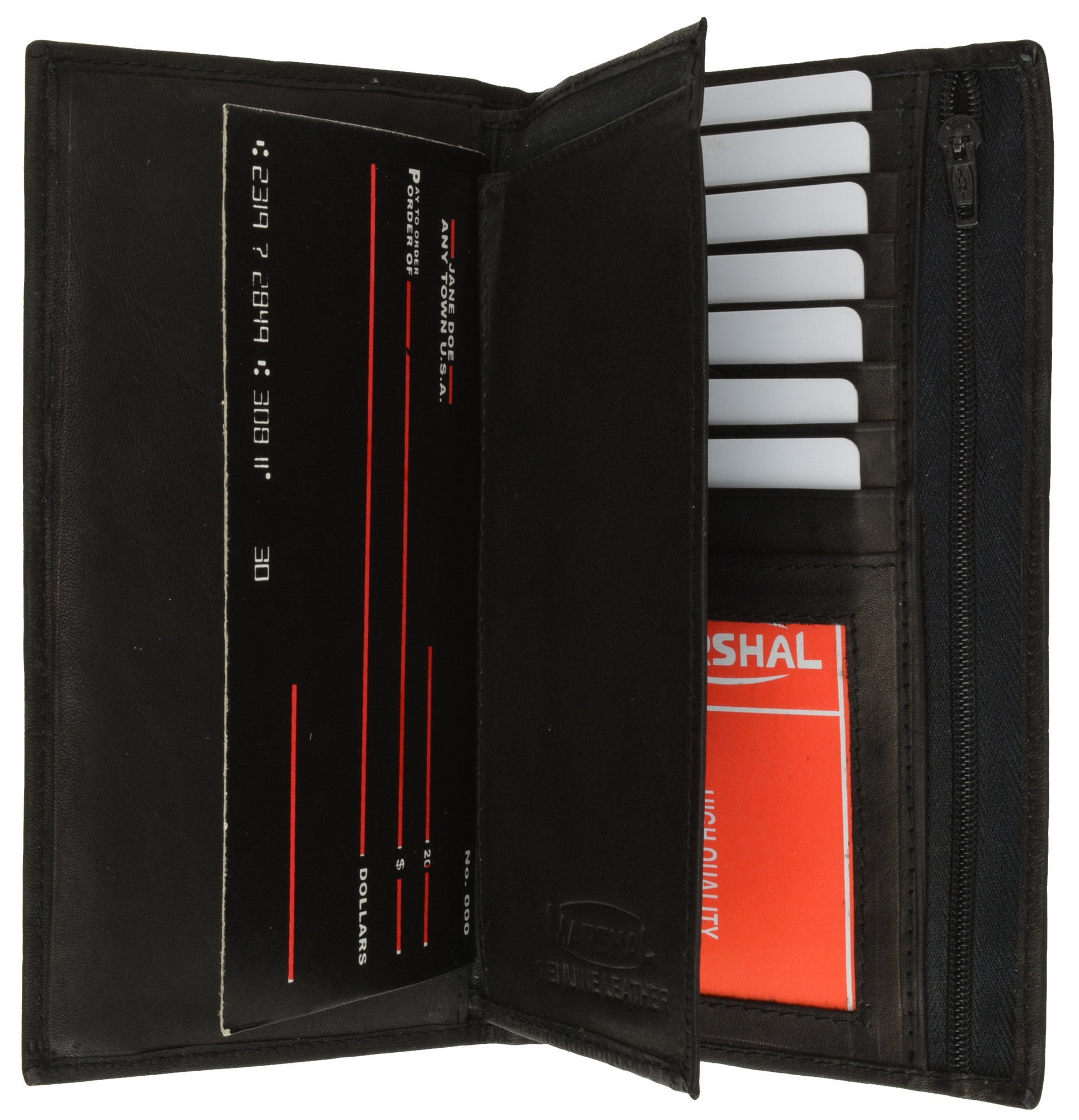 Genuine Leather Checkbook Cover Wallet Organizer with Credit Card ...