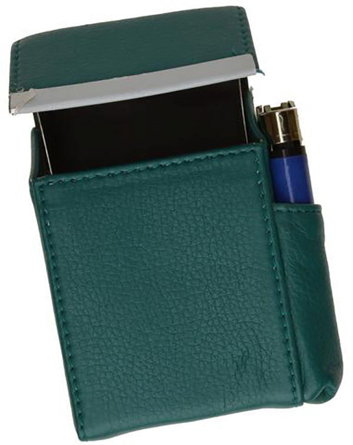 Genuine Leather Cigarette Carrying Case Hard Smoke Pack Holder Flip-Top ...