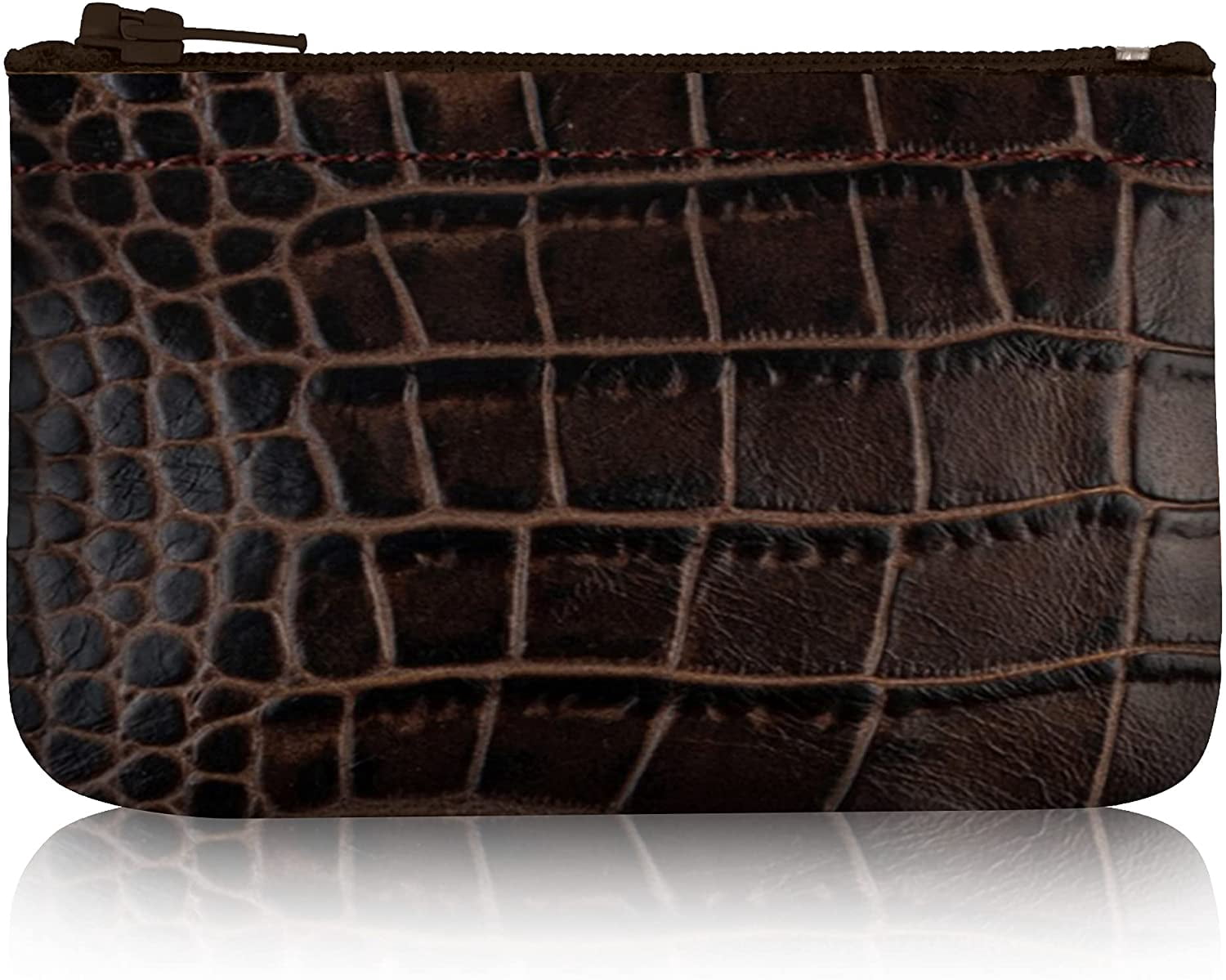 Genuine Leather Coin Pouch Change Holder For Men/Woman With Zipper ...
