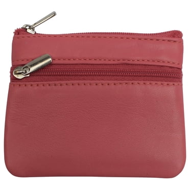 Genuine Leather Coin Change Purse With Front ID Window & Key Ring 710 ...