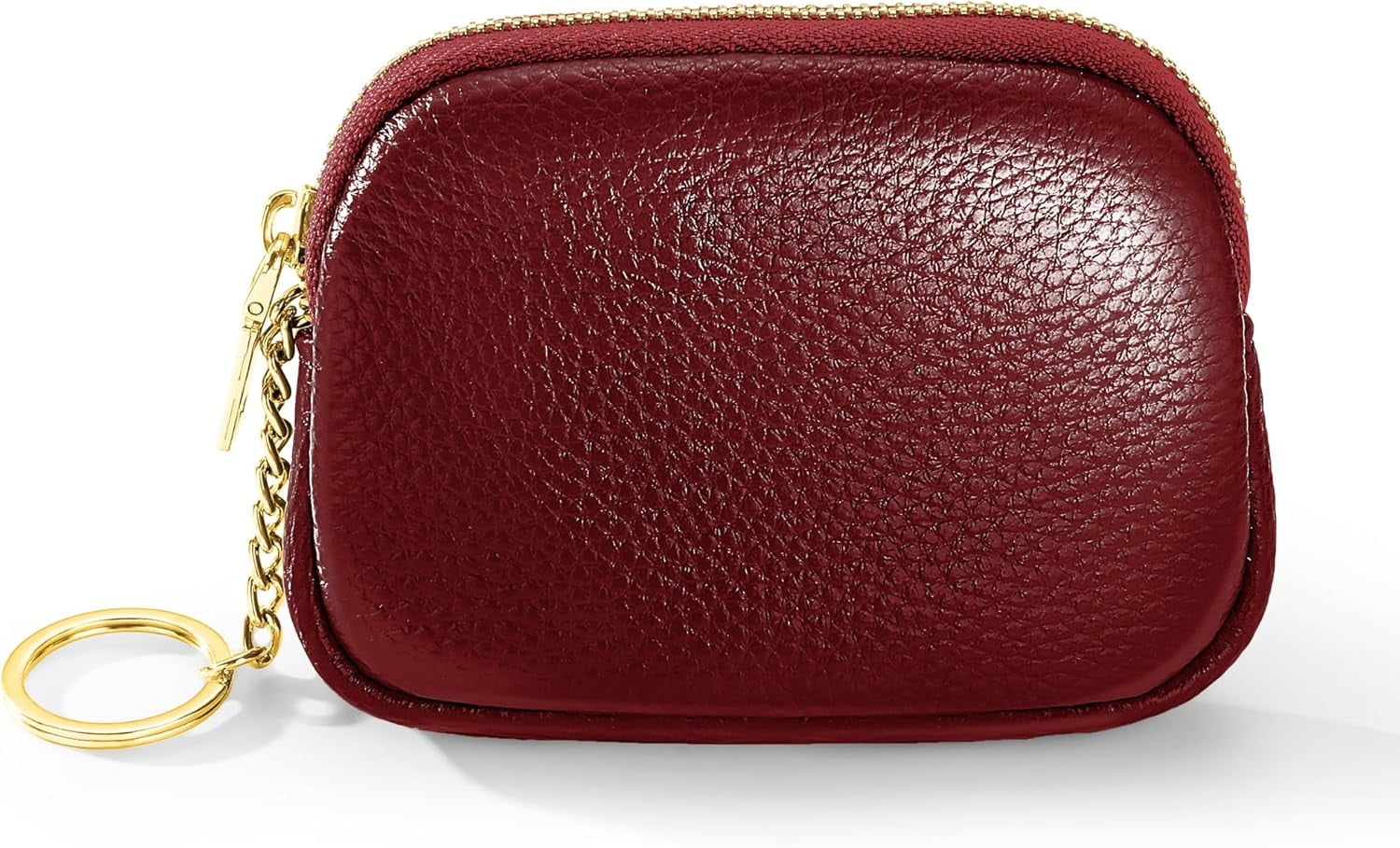 Genuine Leather Coin Purse, Small Change Purse Keychain Wallet for ...