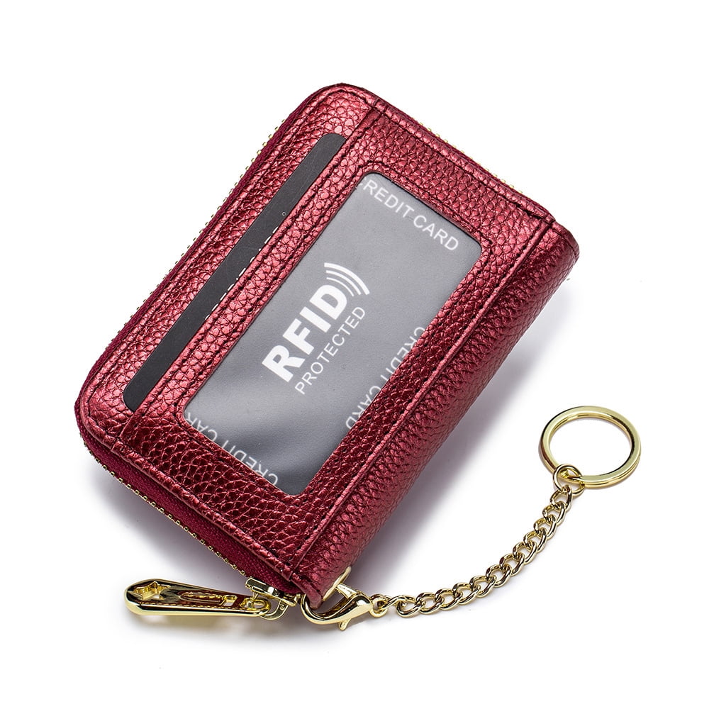 Genuine Leather Credit Card Holder Rfid Blocking Accordion Card Holder ...