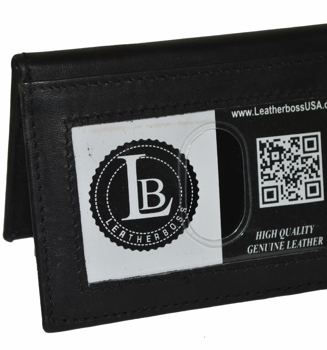 Genuine Leather Credit Card Outside ID Holder Wallet By Leatherboss ...