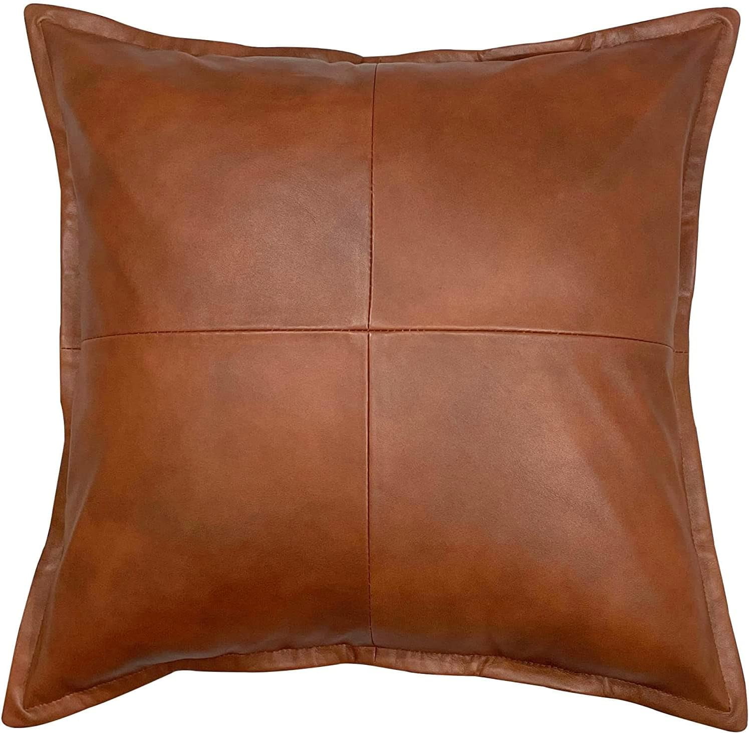 Genuine Leather Decorative Throw Cushion Cover Modern Luxury Solid ...