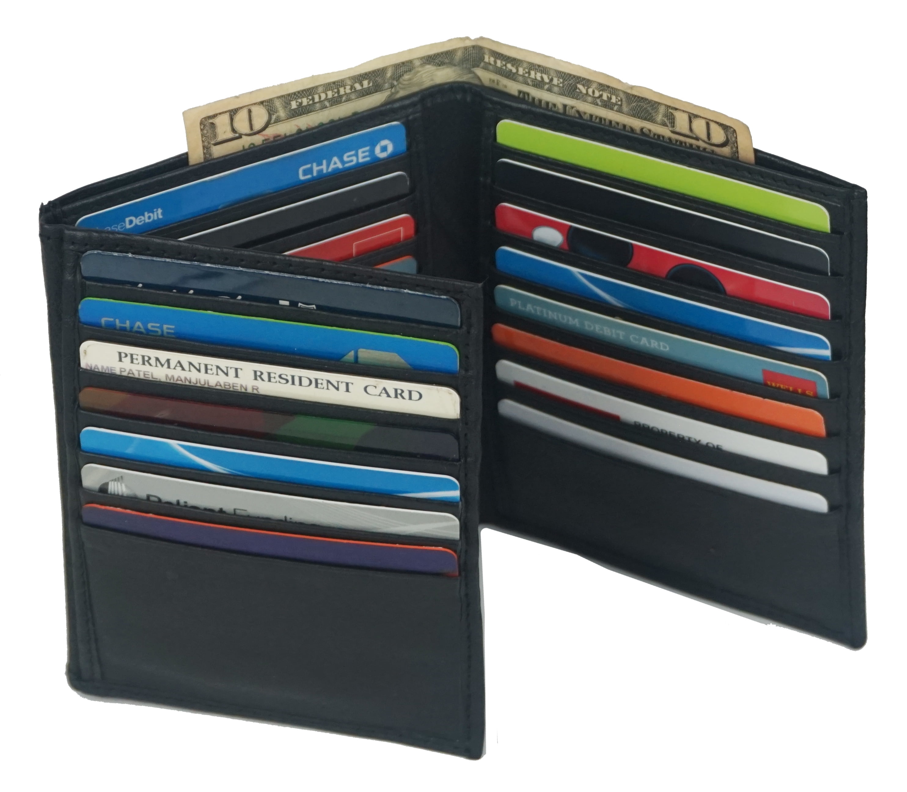 Genuine Leather European Style Large Hipster Bifold Mens Wallet ...