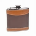 Genuine Leather Hip Flask Holding 6 oz - CKB Products Two Tone Classy ...