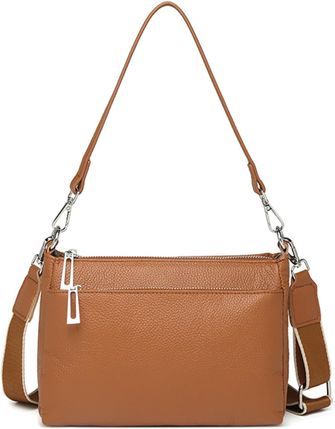Genuine Leather Hobo Bag for Women Crossbody Shoulder Purses with Dual ...