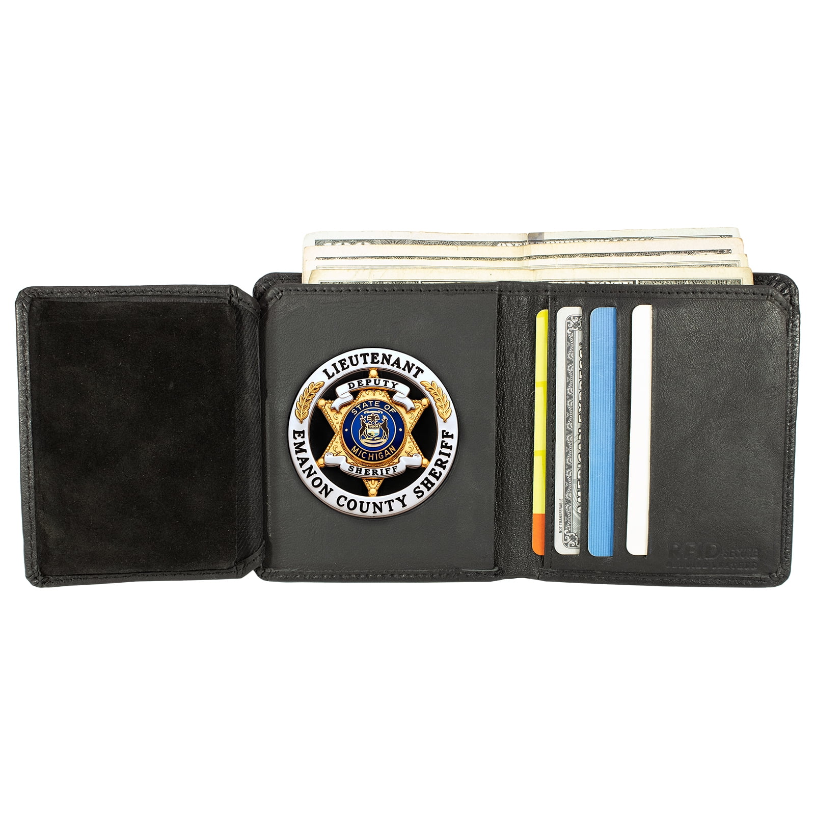 Genuine Leather ID Badge Holder for Police, Law Enforcement Officer ...