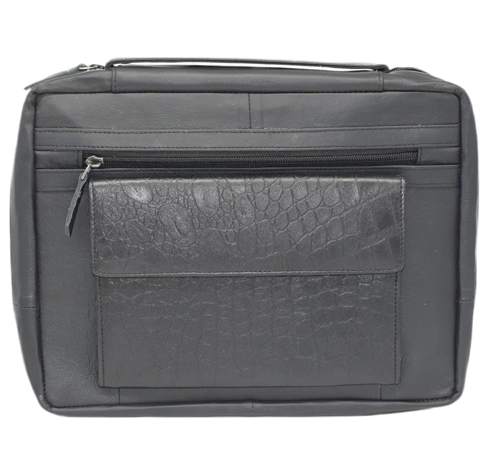 Genuine Leather Large Book Covers Bible Covers with Handle (Croco Black ...