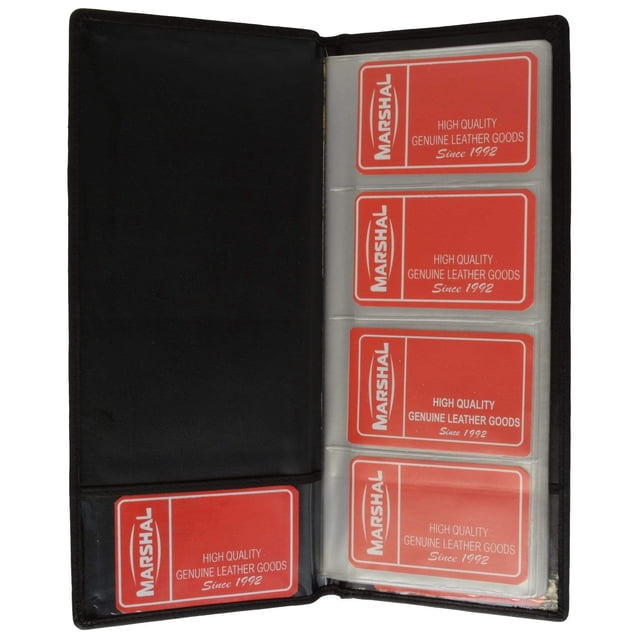 Genuine Leather Large Business Card Holder Book Organizer Office ...