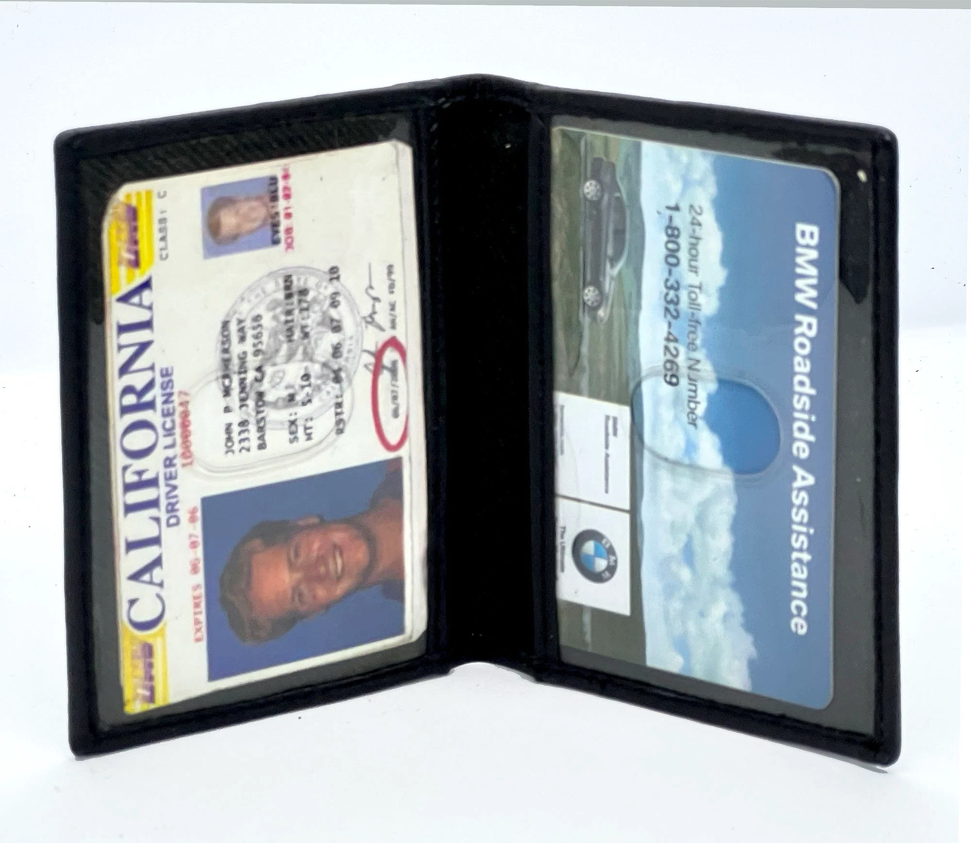 Genuine Leather Leather Credit Card Mini Wallet Bifold Driver's License ...