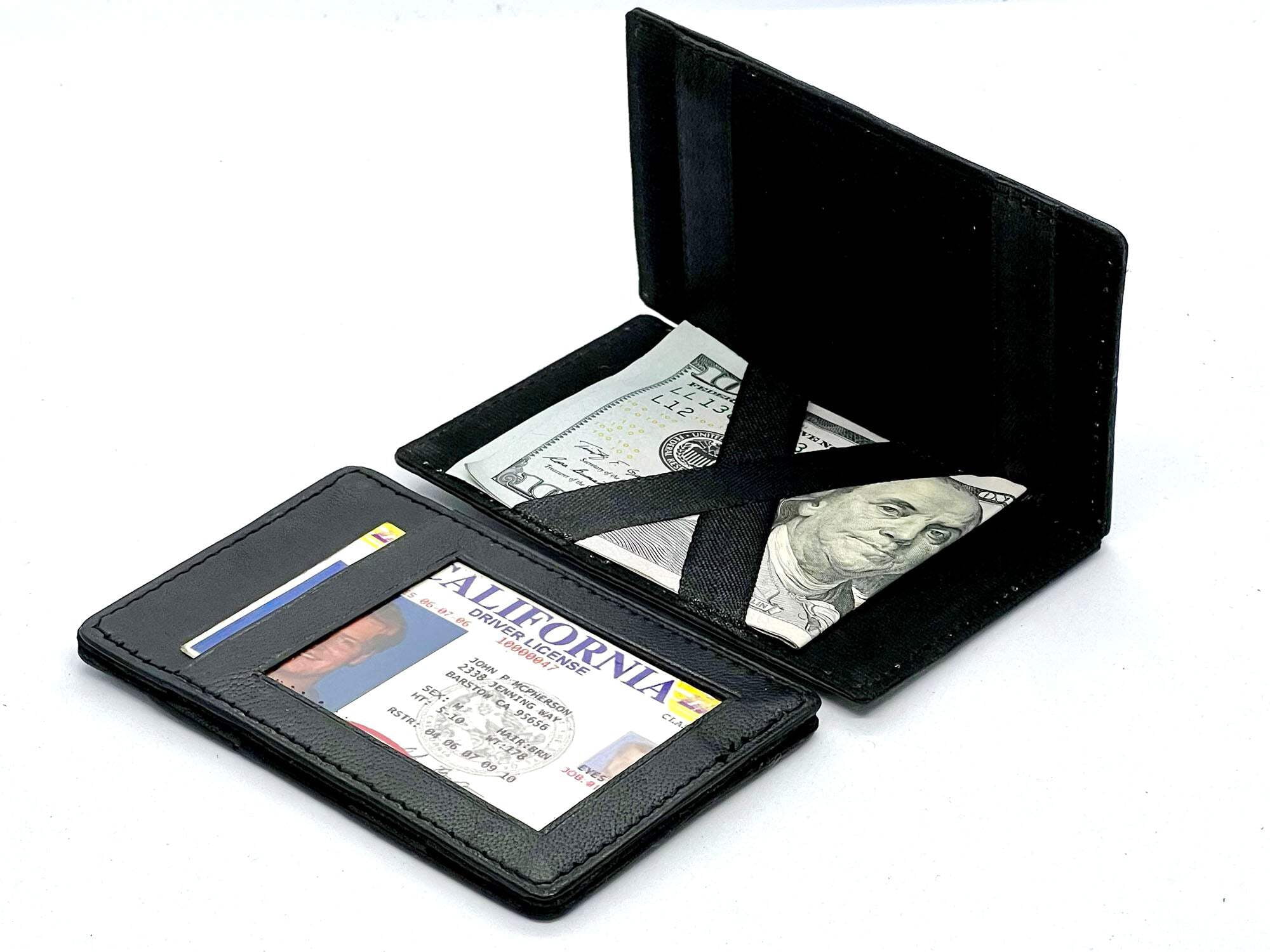 Genuine Leather Magic Wallet Slim Card Holder Novelty Gift - Walmart.com