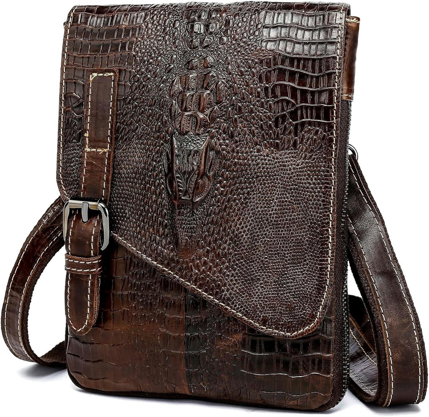 Genuine Leather Men's Shoulder Bag Messenger Bag Multifunctional Waist ...