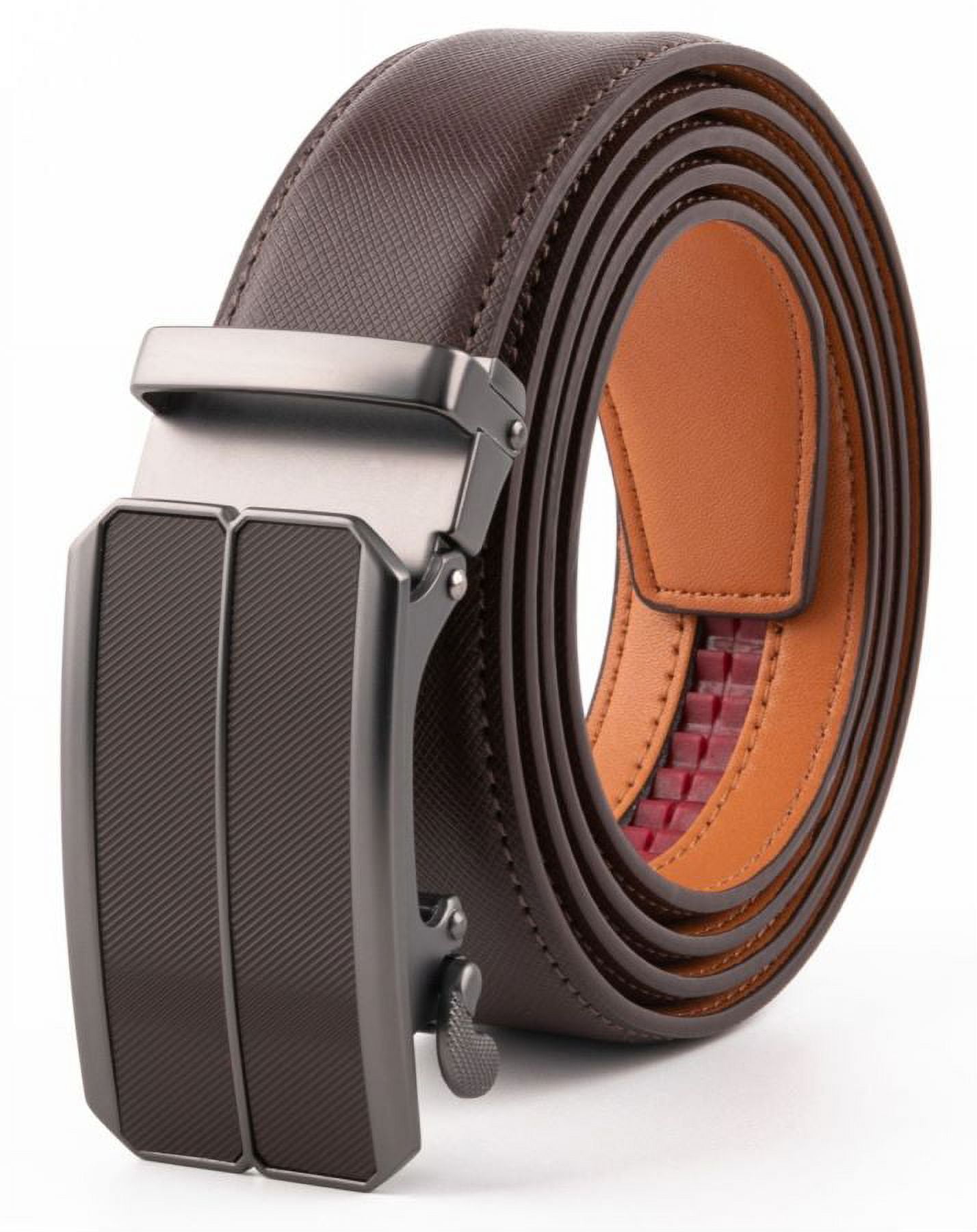 Genuine Leather Mens Ratchet Belt With Adjustable Automatic Buckle ...