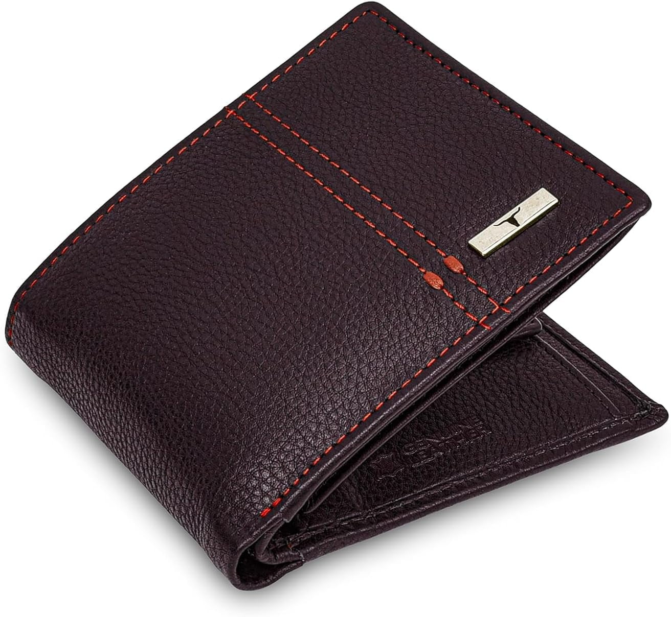 RFID Bifold Leather Wallet For Men with Flip Up ID in Vintage Buffalo ...