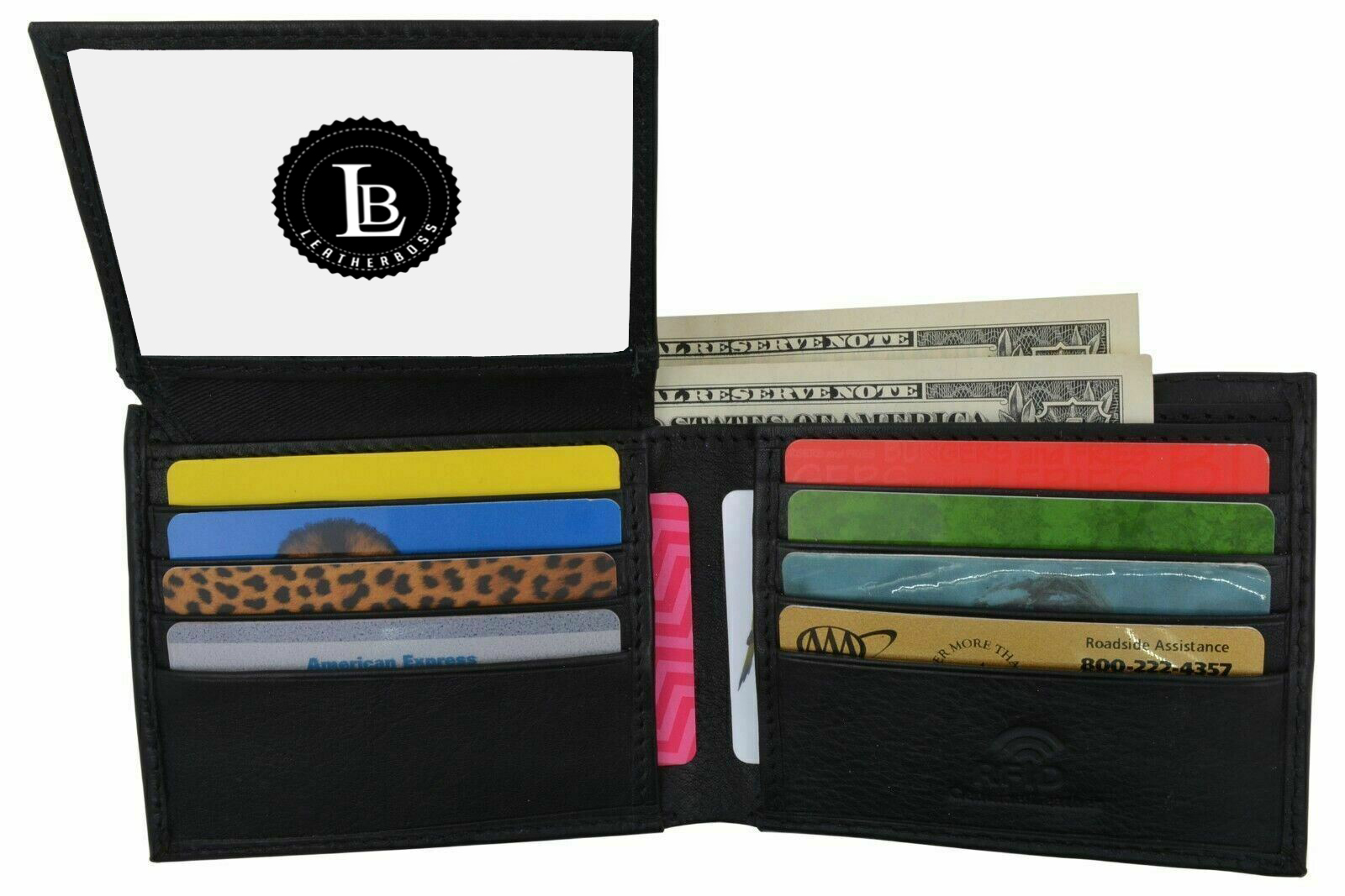 Genuine Leather Minimalist Bifold Wallets For Men RFID Blocking Slim ...