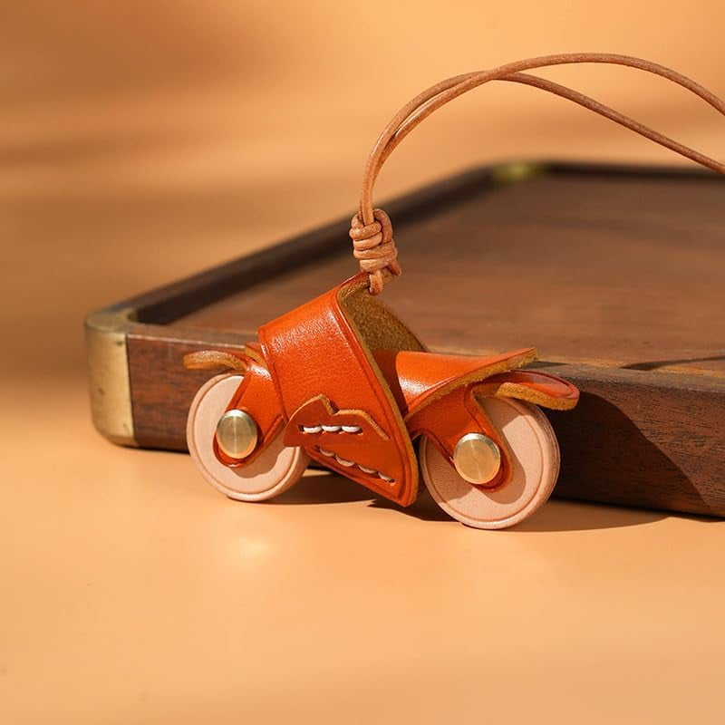 Genuine Leather Motorcycle Ornament for Him for Her, Handmade Leather ...
