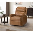 Genuine Leather Power Recliner Chair USB Port Electric Swivel Rocker ...