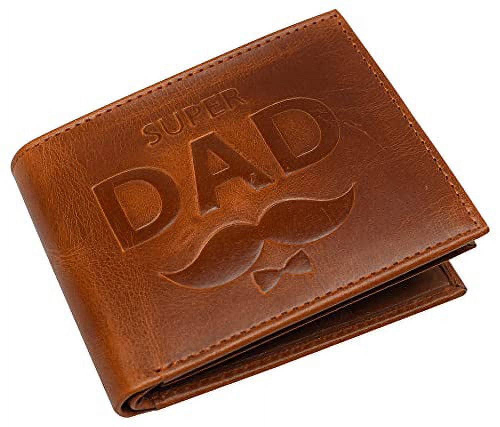 Genuine Leather RFID Blocking Men's Bifold Super Dad Wallet - Walmart.com