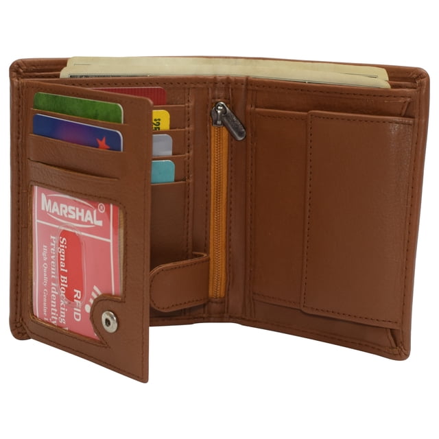 Genuine Leather RFID Signal Blocking Wallets For Men - Large Capacity ...