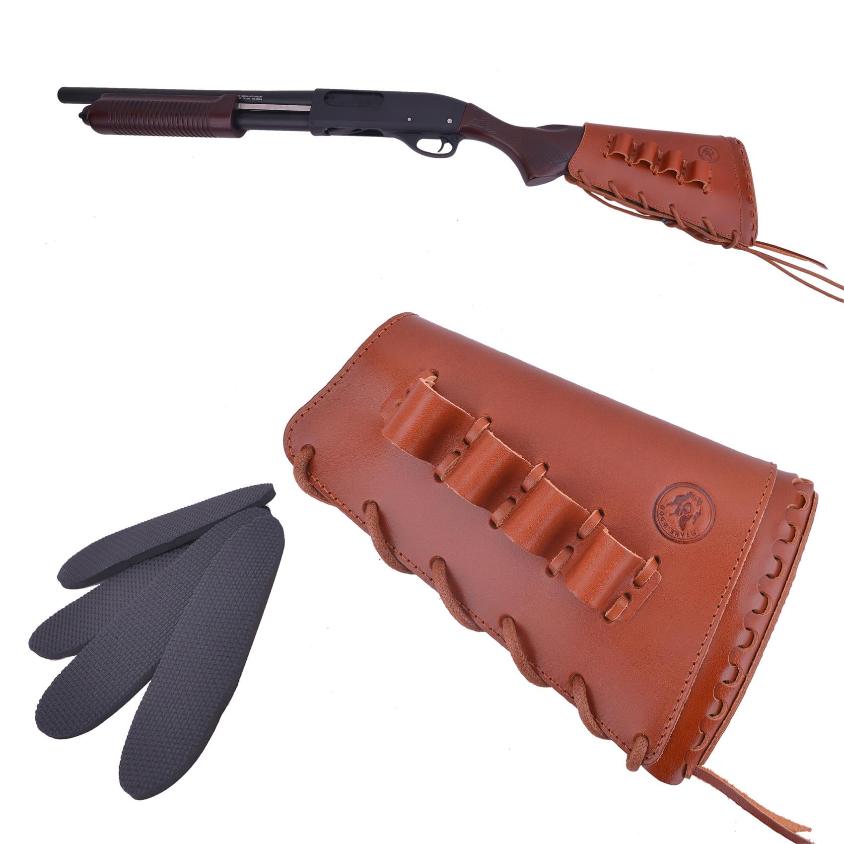 Genuine Leather Shotgun Buttstock Pad Cartridge Shell Holder Cover for ...